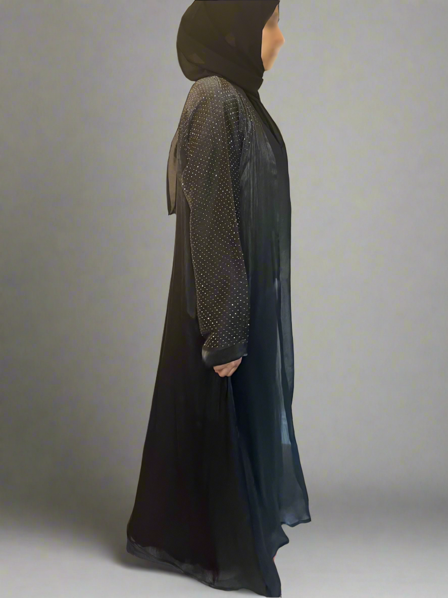 Raaina Organza Abaya Set in Black – TheHijabWorld